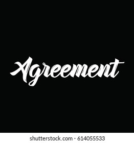 Agreement Text Design Vector Calligraphy Typography Stock Vector ...