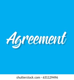 Agreement Text Design Vector Calligraphy Typography Stock Vector ...