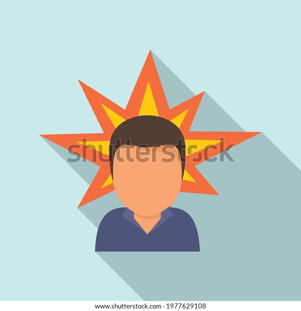 Agressive Man Icon Flat Illustration Agressive Stock Vector (Royalty ...