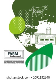 Agricultural Brochure Layout Design Example Backdrop: เวกเตอร์สต็อก ...