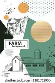 Agricultural Brochure Layout Design Example Backdrop: เวกเตอร์สต็อก ...