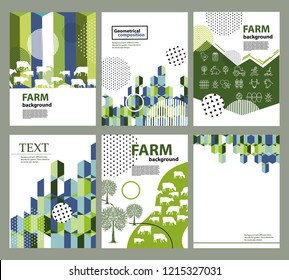 Agricultural Brochure Layout Design Example Backdrop Stock Vector ...