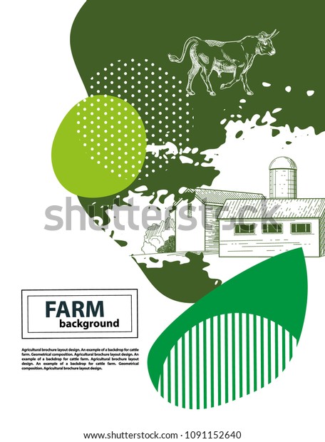 Agricultural Brochure Layout Design Example Backdrop: เวกเตอร์สต็อก ...