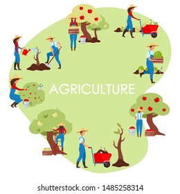 Agricultural Business Flat Vector Concept Illustration Stock Vector ...