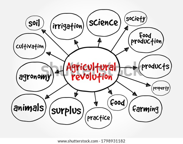 Agricultural revolution mind map, concept for presentations and reports