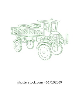 Agricultural Sprayer Vector Line Art Stock Vector (Royalty Free ...