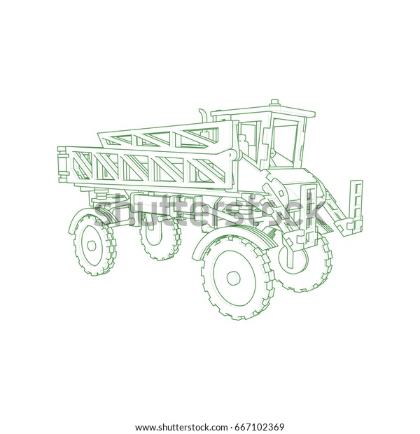 Agricultural Sprayer Vector Line Art Stock Vector (Royalty Free ...