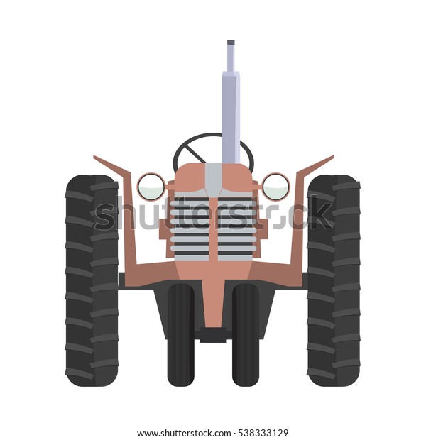 Agricultural Tractor Icon Classic Tractor Front Stock Vector (Royalty ...
