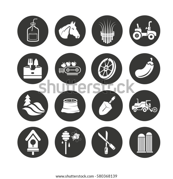 Agriculture Icon Set Circle Buttons Stock Vector (Royalty Free ...
