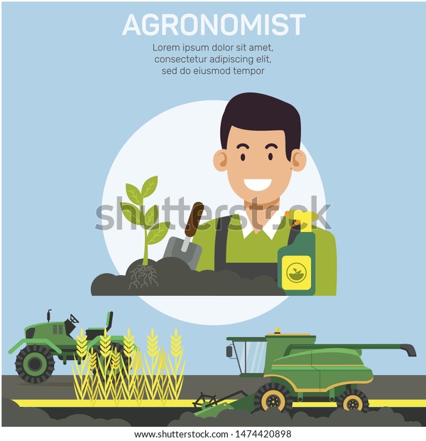 Agronomist Occupation Flat Vector Banner Template Stock Vector (Royalty ...