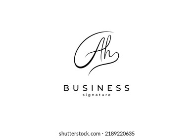 Ah H Initial Signature Logo Stock Vector (Royalty Free) 2189220635 ...