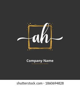 Ah Initial Handwriting Signature Logo Design Stock Vector (Royalty Free ...