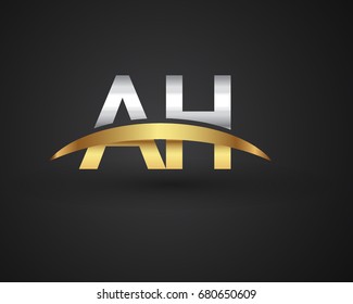 Ah Initial Logo Company Name Colored Stock Vector (Royalty Free) 680650609