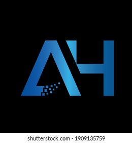 Ah Letter Tech Logo Design Stock Vector (Royalty Free) 1909135759 ...