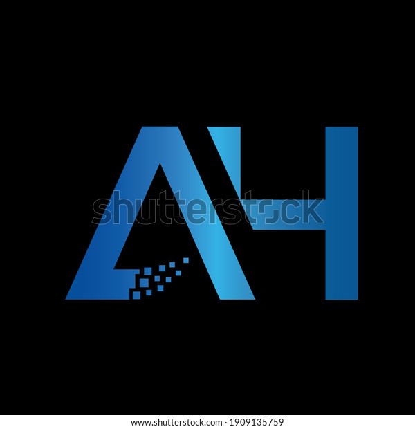 Ah Letter Tech Logo Design Stock Vector (Royalty Free) 1909135759
