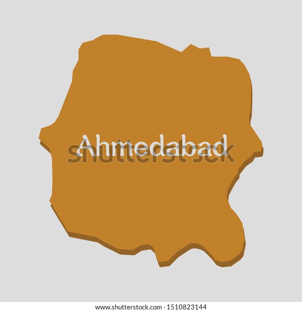 Ahmedabad Map Vector Simple Design Stock Vector (Royalty Free ...