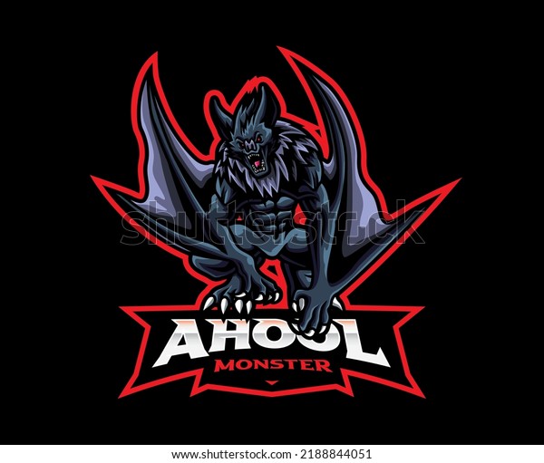 Ahool Mascot Logo Design Bat Monster: vetor stock (livre de direitos ...