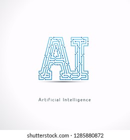 Ai Artificial Intelligence Letter Logo Stock Vector (Royalty Free ...