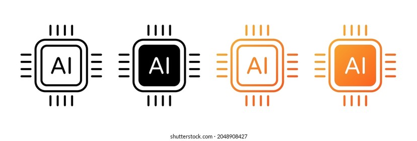 Ai Chip Vector Icons Artificial Intelligence Stock Vector (Royalty Free ...