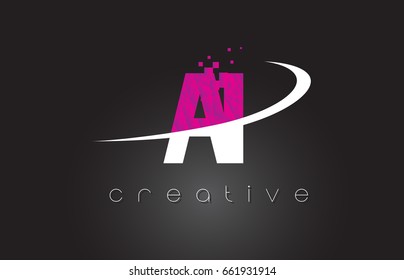 Ai Creative Letters Design White Pink Stock Vector (Royalty Free ...