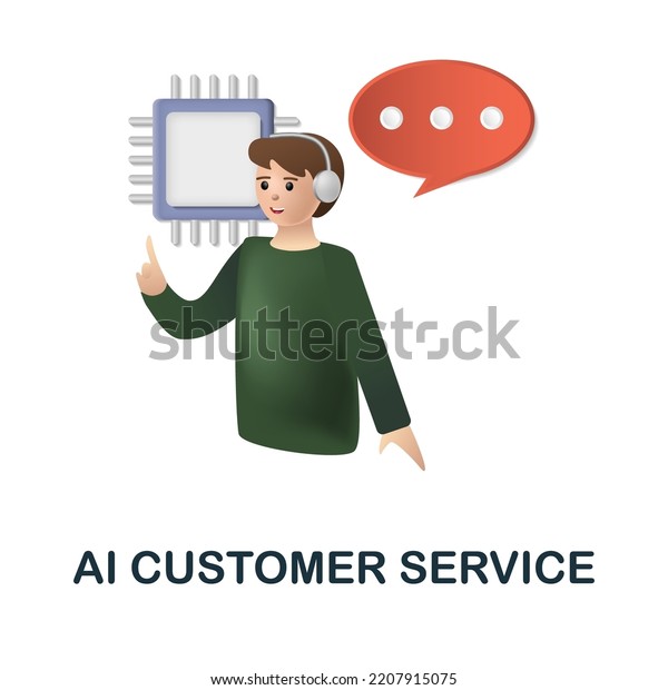 Ai Customer Service Icon 3d Illustration Stock Vector (Royalty Free ...