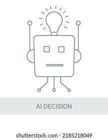 Ai Decision Artificial Intelligence Icon Easy Stock Vector (Royalty ...
