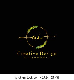 Ai Initial Calligraphy Handwritten Logo Handwritten Stock Vector ...
