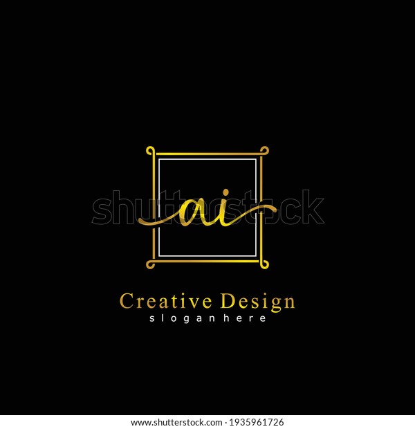 Ai Initial Calligraphy Handwritten Logo Handwritten Stock Vector ...