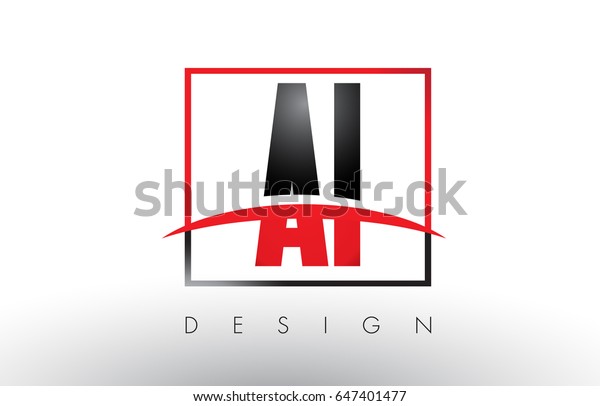 Ai Logo Letters Red Black Colors Stock Vector (Royalty Free) 647401477 ...