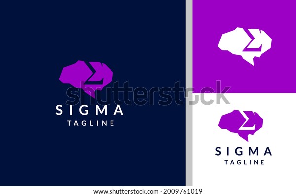 Ai Sigma Brain Logo Design Template Stock Vector (Royalty Free ...