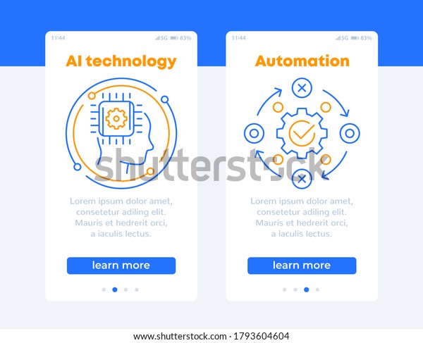 Ai Technology Automation Banners Web Stock Vector (Royalty Free ...