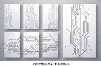 Ai Technology Iot Cover Set Modern Stock Vector (Royalty Free ...