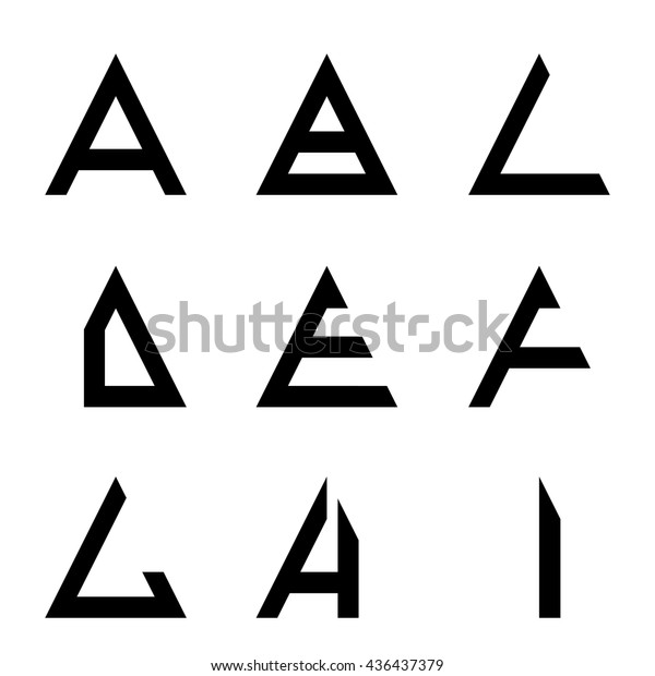 Ai Triangle Shapes Alphabet Letters Font Stock Vector (Royalty Free ...