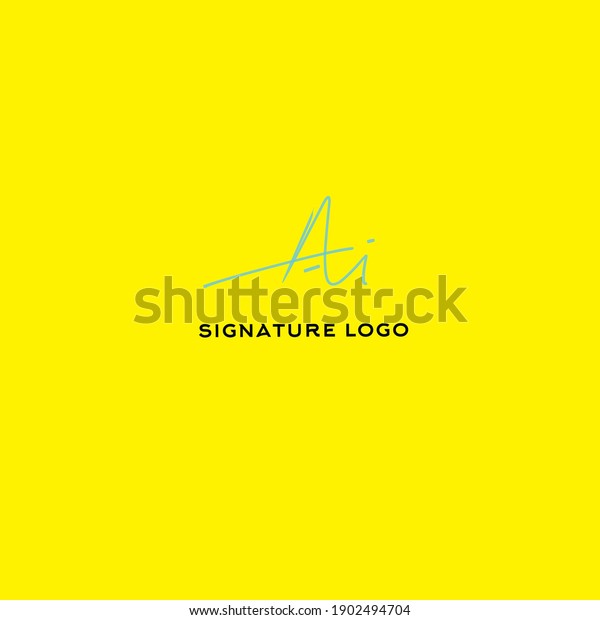 Ai Yellow Background Handwritten Logo Stock Vector (Royalty Free ...