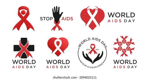 Aids Logo Design Vector Icons Set Stock Vector (Royalty Free) 2094025111