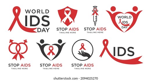 Aids Logo Design Vector Icons Set Stock Vector (Royalty Free) 2094025270