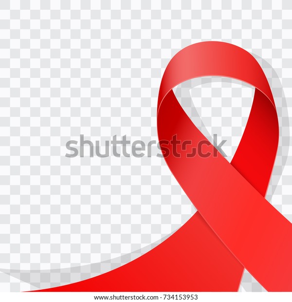 Aids Red Ribbon On Transparent Background 库存矢量图（免版税）734153953
