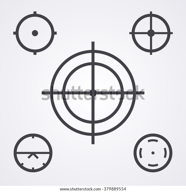 Aim Crosshair Set Icons Computer Pc Stock Vector (Royalty Free) 379889554