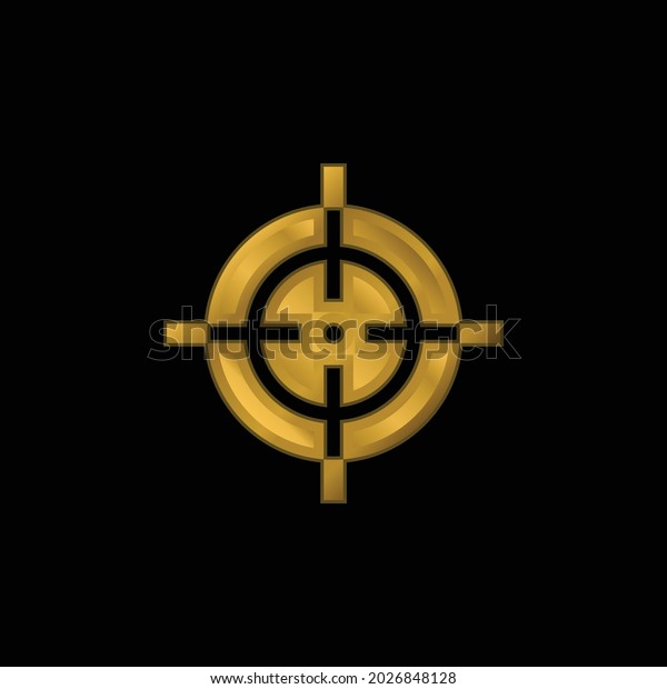 Aim Gold Plated Metalic Icon Logo Stock Vector (Royalty Free ...
