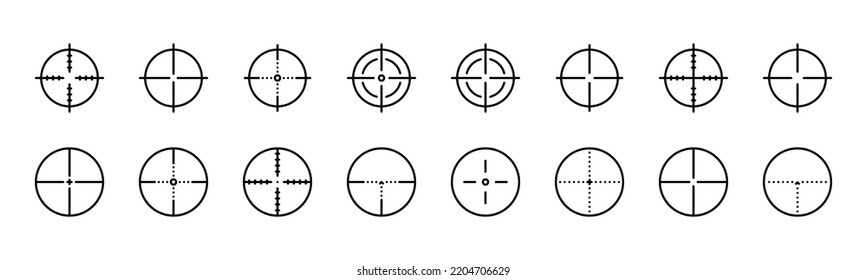 Aim Icon Set Sniper Symbol Business Stock Vector (Royalty Free ...