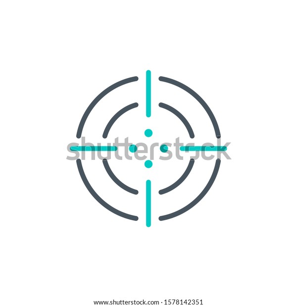 Aim Right On Target Outline Flat Stock Vector (Royalty Free) 1578142351