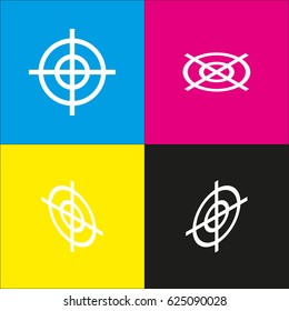 Aim Sign Vector White Icon Isometric Stock Vector (Royalty Free ...