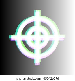 Aim Sign Vector White Icon Colored Stock Vector (Royalty Free ...