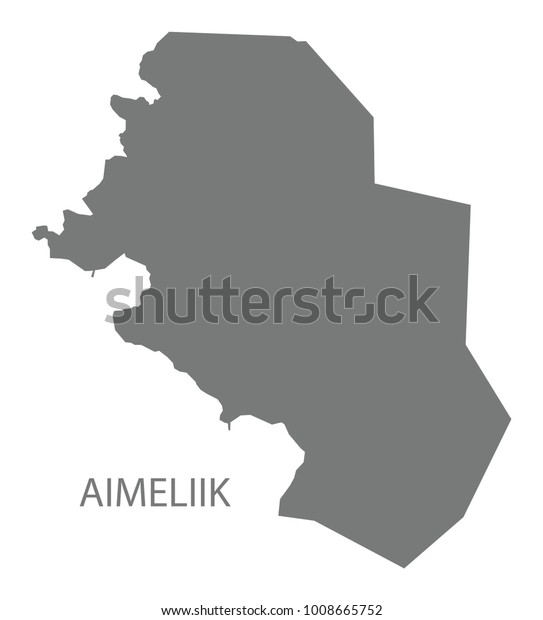 Aimeliik Map Palau Grey Illustration Silhouette Stock Vector (Royalty ...