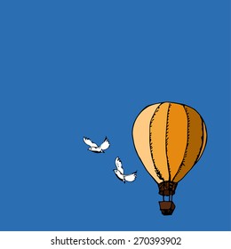 Air Balloon Birds Stock Vector (Royalty Free) 270393902 | Shutterstock