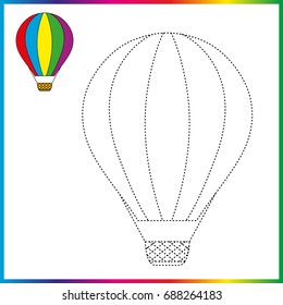 Air Balloon Connect Dots Coloring Page Stock Vector (Royalty Free ...
