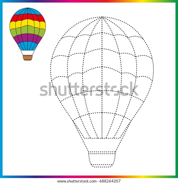 Air Balloon Connect Dots Coloring Page Stock Vector (Royalty Free ...
