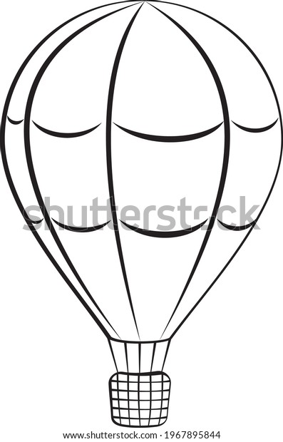 Air Balloon Vector Art Line Drawing Stock Vector (Royalty Free ...