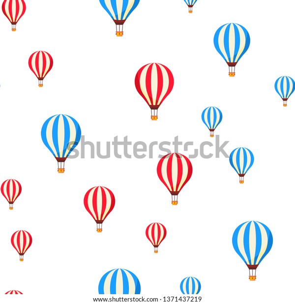 Air Balloons Flying Cartoon Vector Seamless Stock Vector (Royalty Free ...