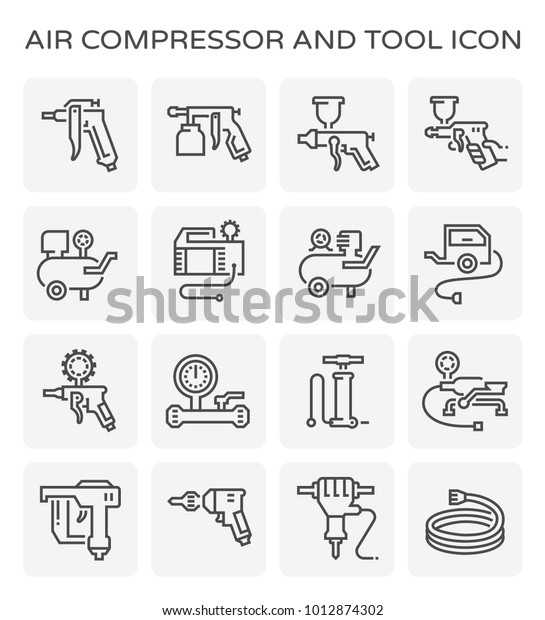 Air Compressor Icon Consist Spray Gun Stock Vector (Royalty Free ...